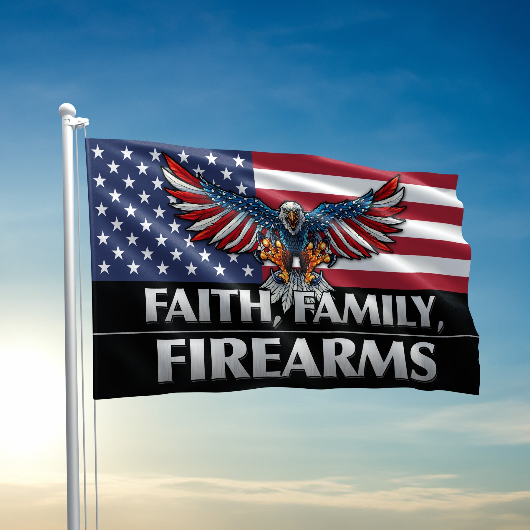 Faith Family Firearms Flag - 2697 – I Love My Freedom