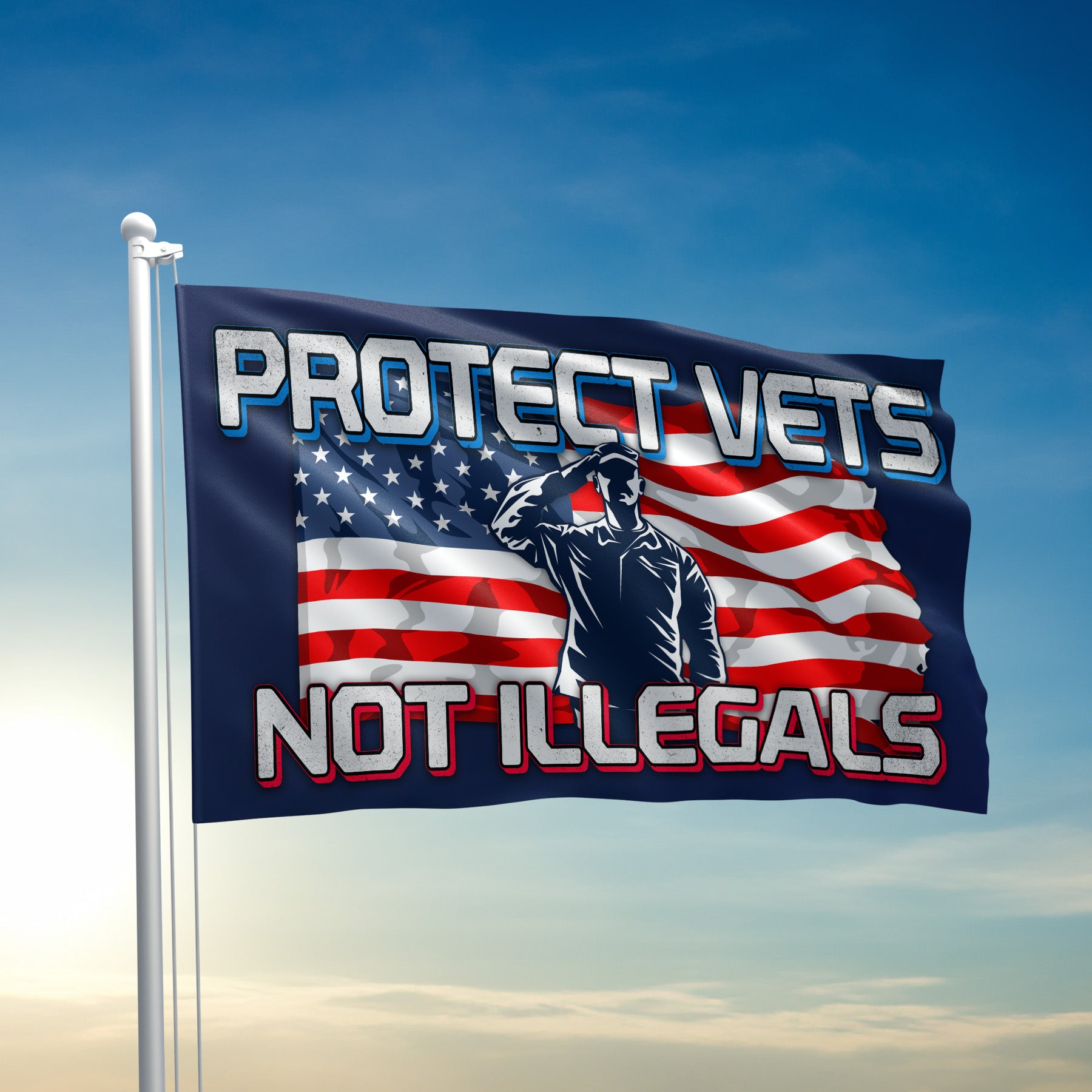 Protect Vets Not Illegals Flag 2 – I Love My Freedom