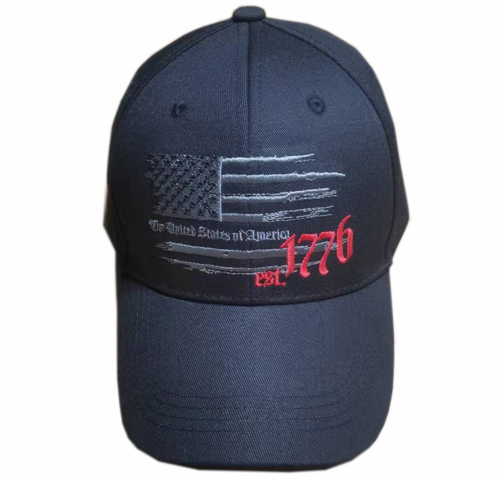 American Flag 1776 Established Hat (Black) - 3513 – I Love My Freedom